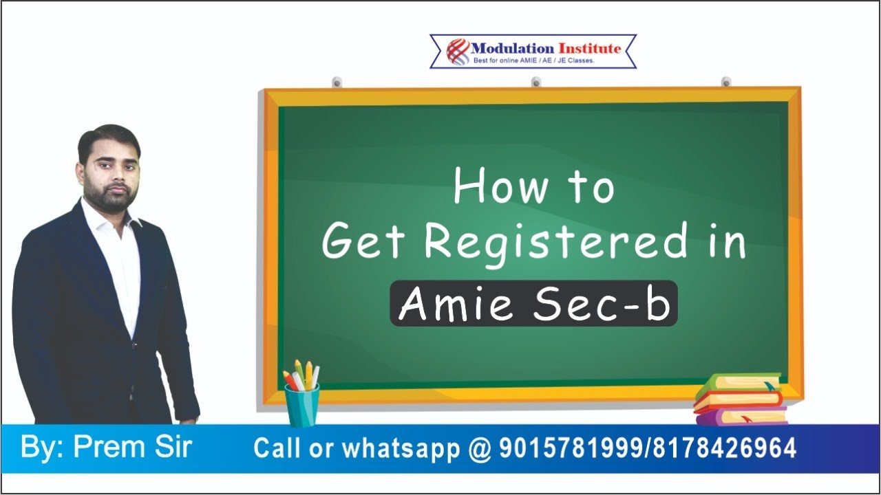 How to Get Registered in AMIE Sec - B | By- Prem sir Modulation ...