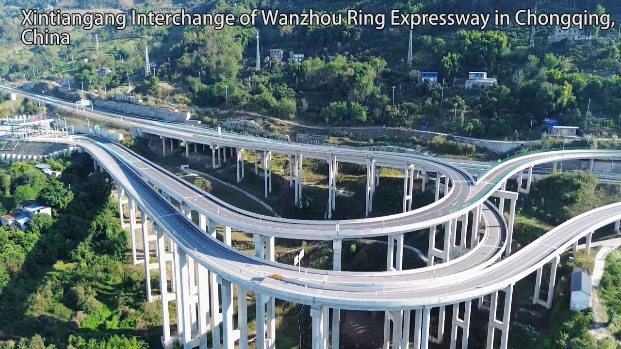 Aerial China：Xintiangang Interchange of Wanzhou Ring Expressway in ...