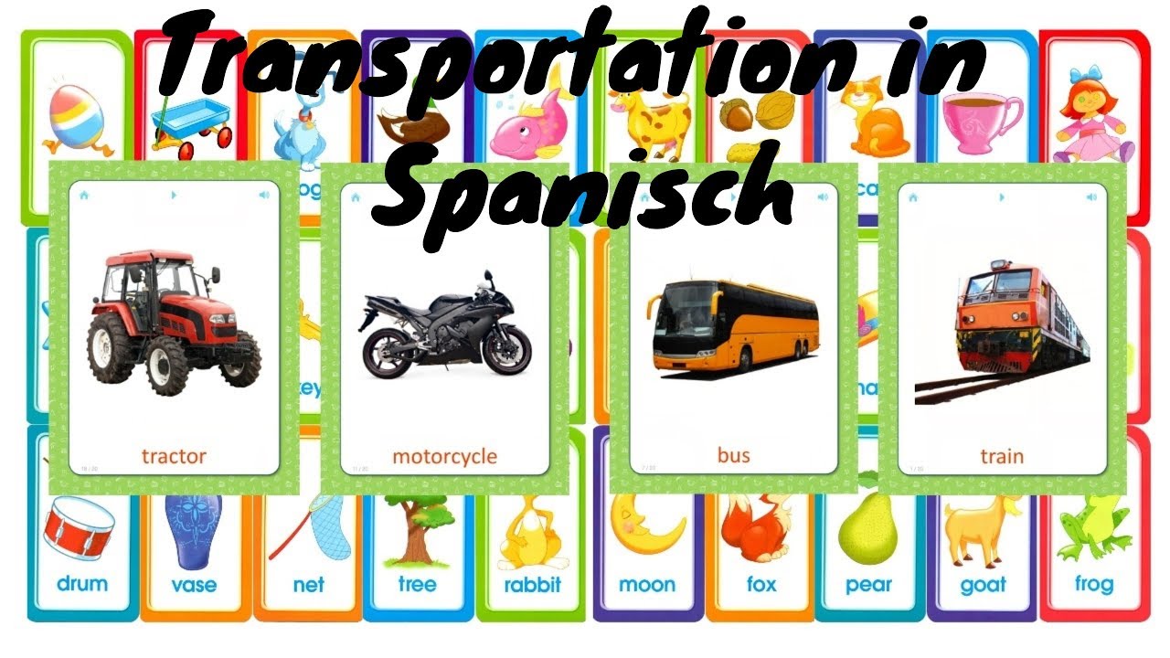Flashcards - Transport in Spanish - YouTube