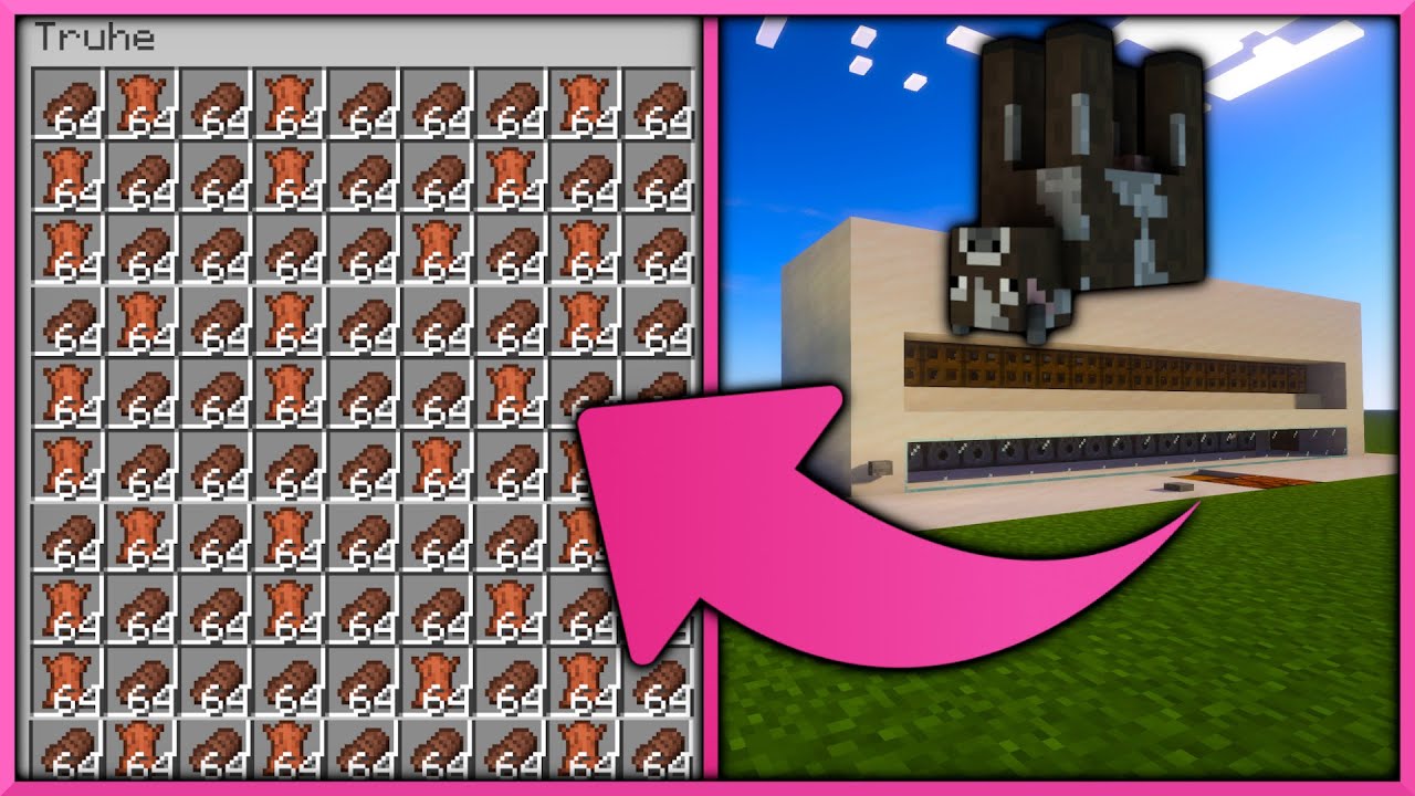 geniale automatische Kuhfarm in Minecraft bauen (1.21) - YouTube