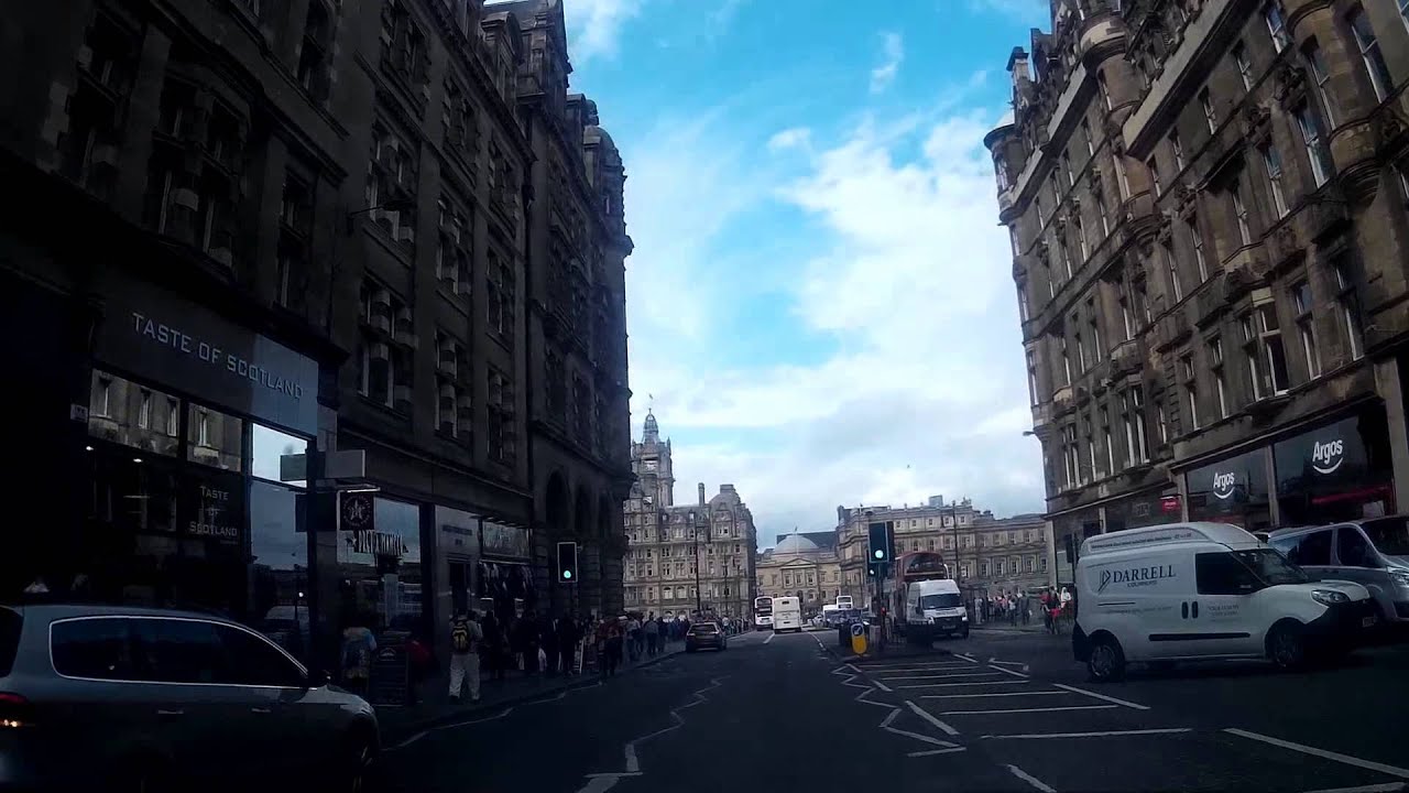Drive Down North Bridge Street Edinburgh Scotland - YouTube