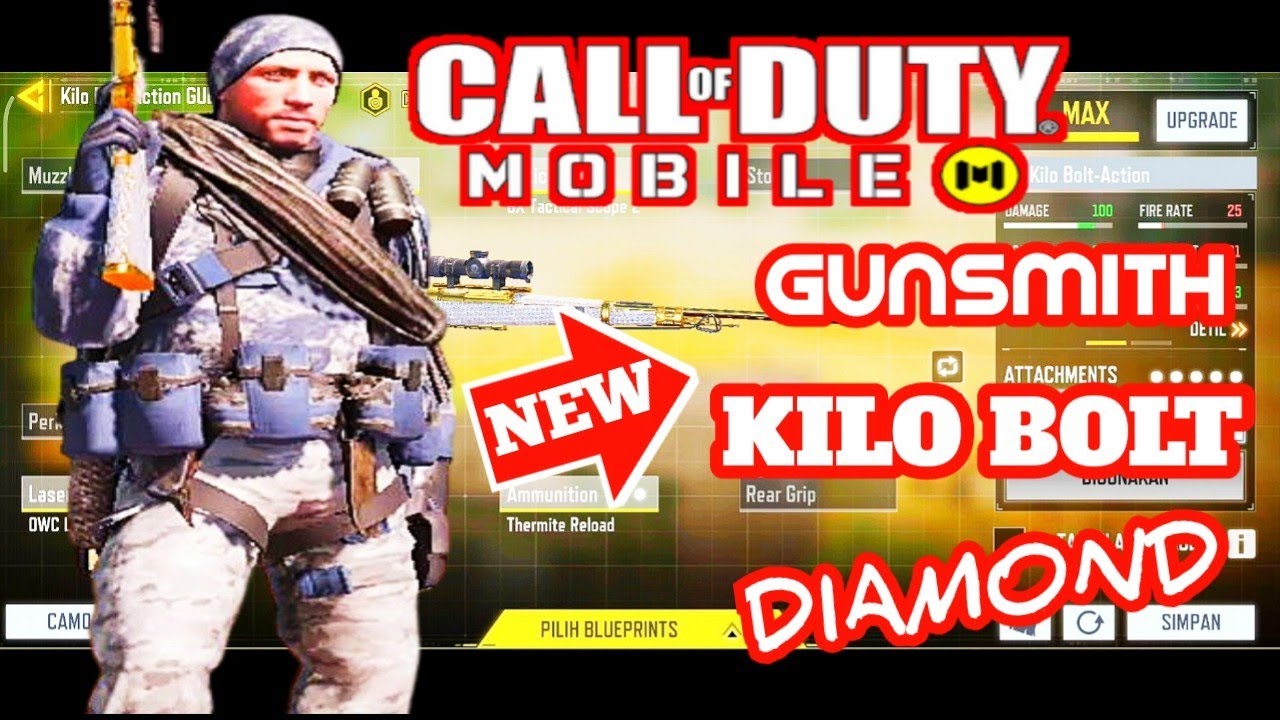 "NEW" GUNSMITH MARKSMAN KILO BOLT PARA DIAMOND || CALL OF DUTY MOBILE ...