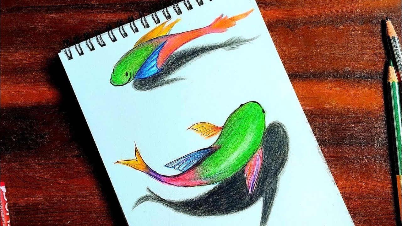 How to draw 3-D Fish || Drawing of 3d fish #mART#drawing #3dart - YouTube