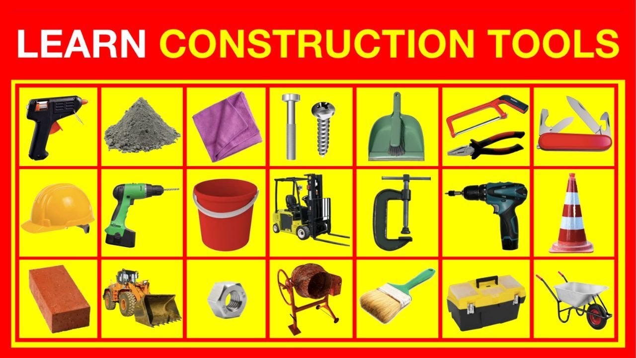 Learn 50+ Construction Tools 🤔 | List of construction items in English ...