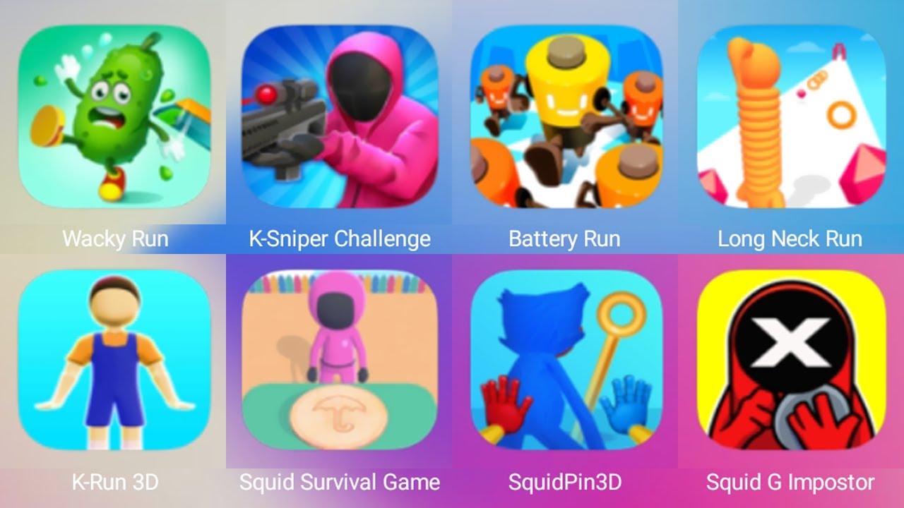 Wacky Run, K-Sniper Challenge, Battery Run, Long Neck Run, K-Run 3D ...