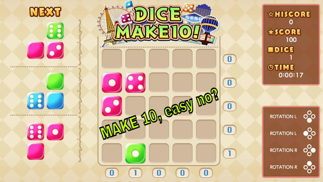 DICE MAKE 10 - Make it 10, and let's see how many points you reach ...