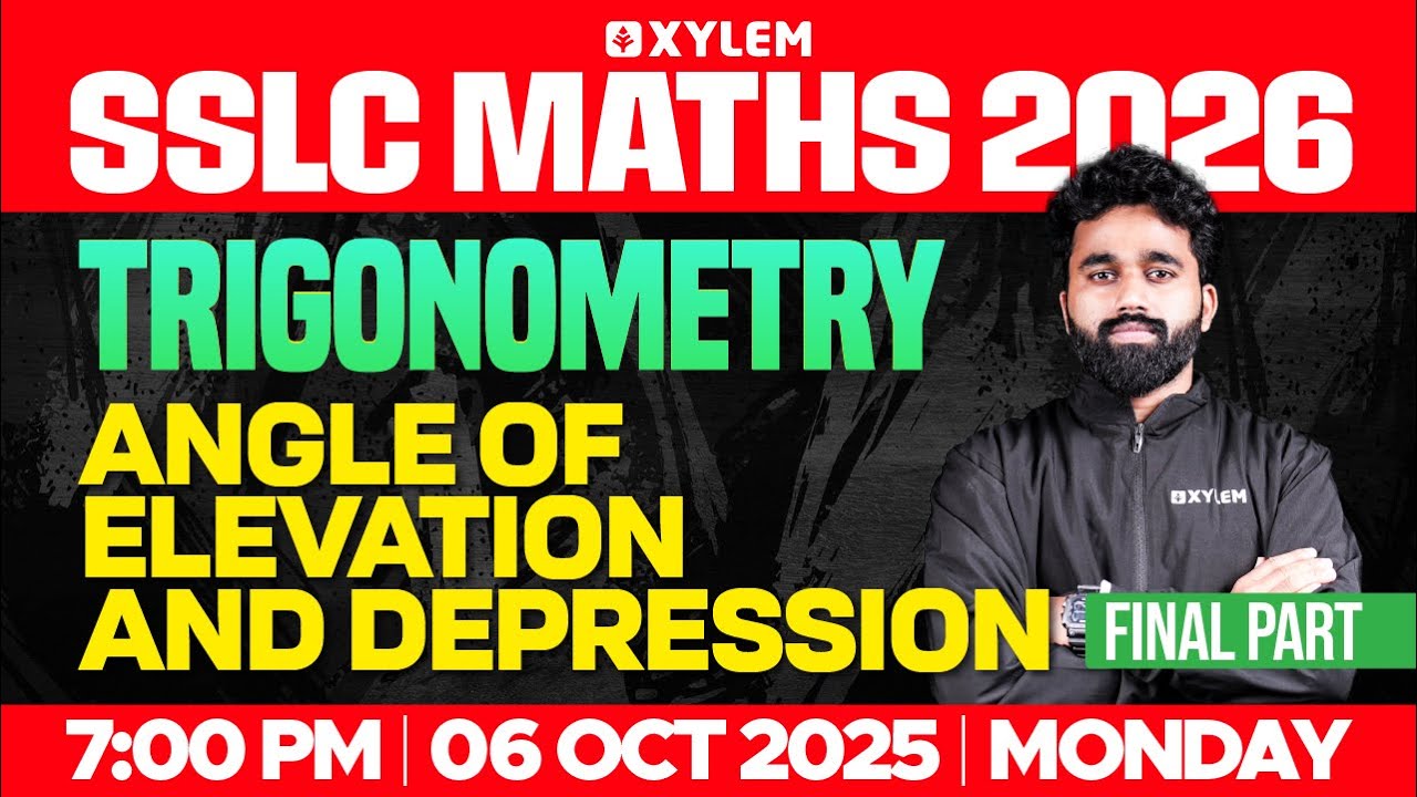 SSLC Maths | Trigonometry | Angle of Elevation and Depression | Final ...