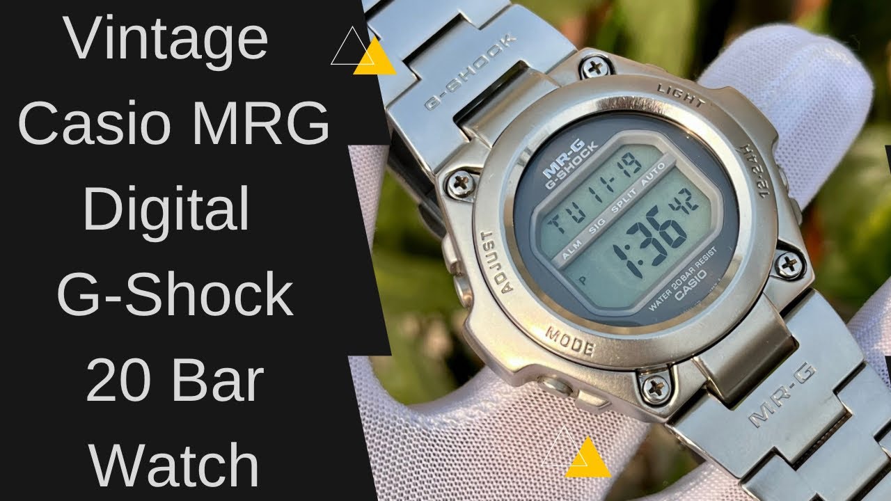 Vintage Casio MRG Digital G-Shock 20 Bar Watch - YouTube