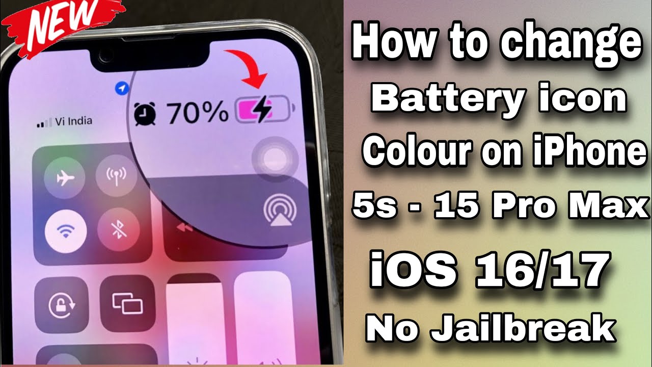 How to change Battery 🔋 icon colour on iPhone 7p - 15 Pro Max iOS 16/17 | All devices No ...