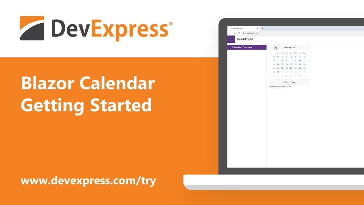 DevExpress Blazor Calendar: Getting Started DevExpress Blazor Calendar: Getting Started