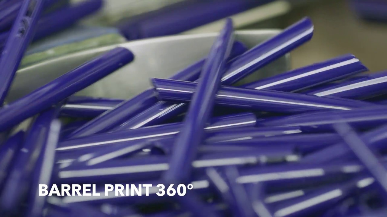 How do you print a full 360 degree digital print on a pen? - YouTube