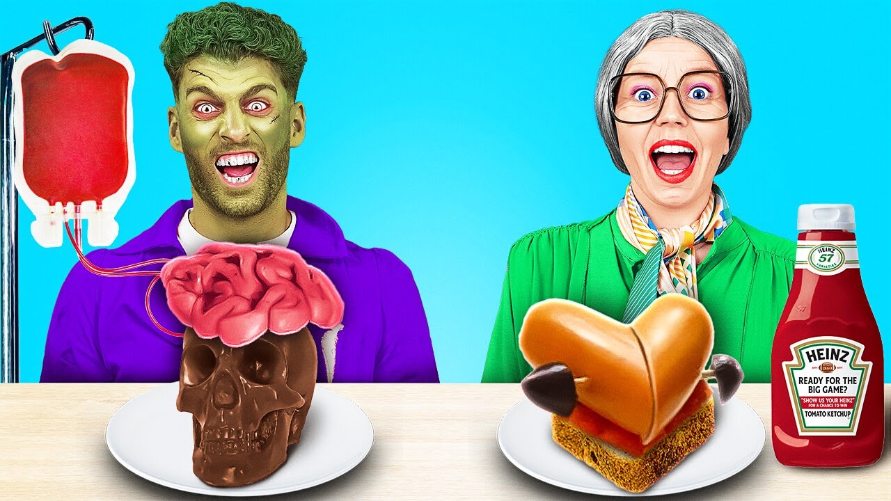 NEW 123 GO! Me VS Grandma VS Zombie Cooking Challenge || Which One ...