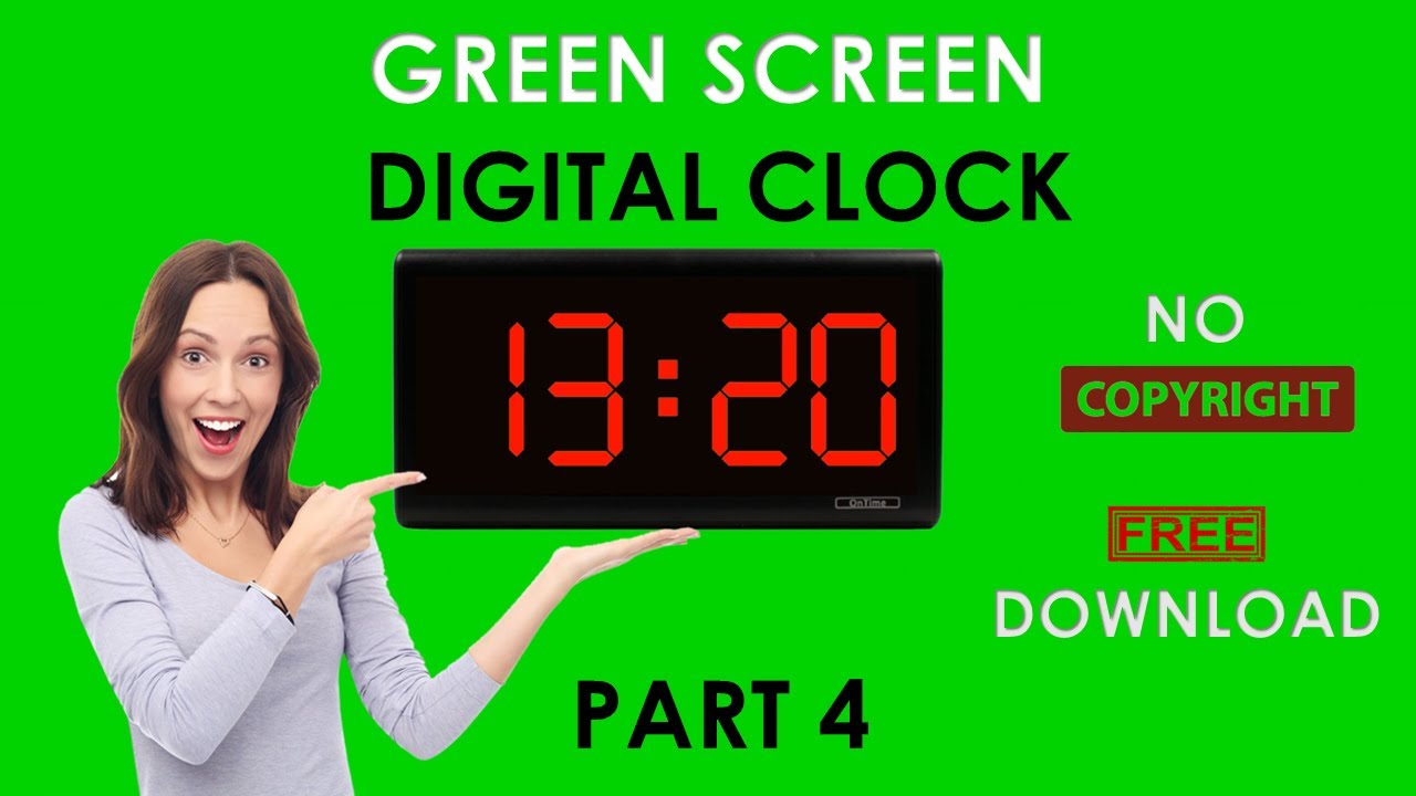 Green Screen Digital Clock I 24 Hours I Part 4 I NO COPYRIGHT I Free ...