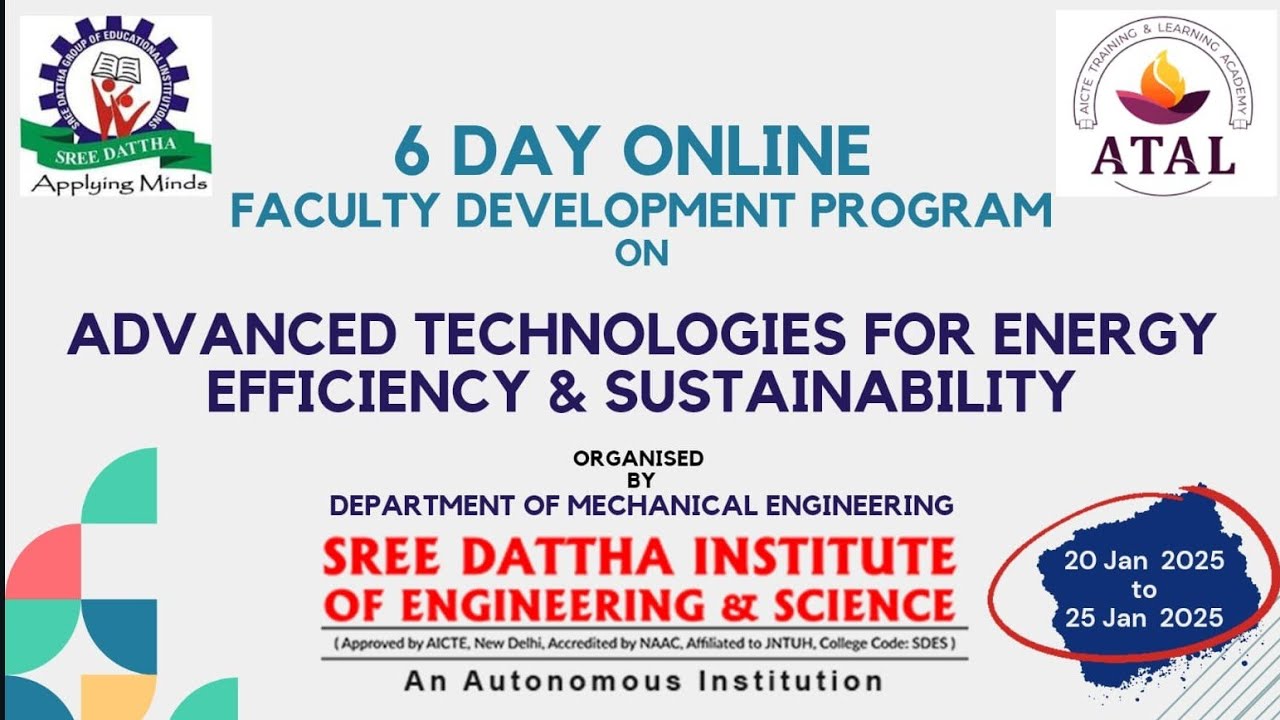 ATAL FDP by Dept. Of Mechanical Engineering, Sree Dattha Institute of Engineering and Science ...