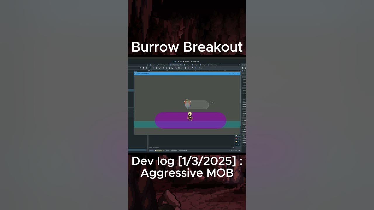 Burrow Breakout Devlog [01/03/2025] : Aggressive Mob #shorts #godot - YouTube