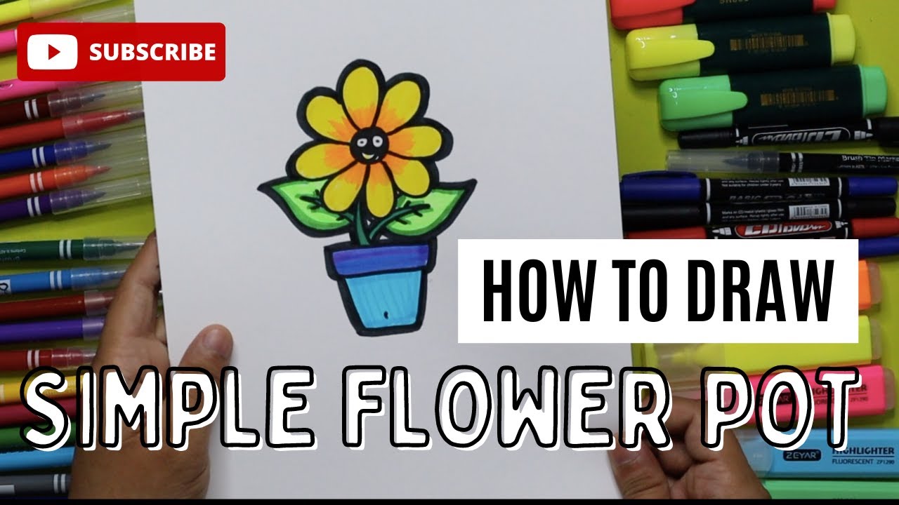 HOW TO DRAW | SIMPLE FLOWER POT | ART BY MARK CALMA - YouTube