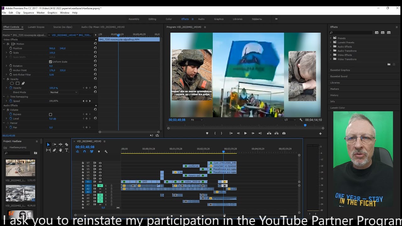 Video appeal. I ask you to reinstate my participation in the YouTube ...