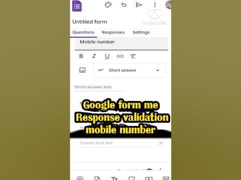 Response validation || Google form || mobile number validation || mjjolly ||technology - YouTube