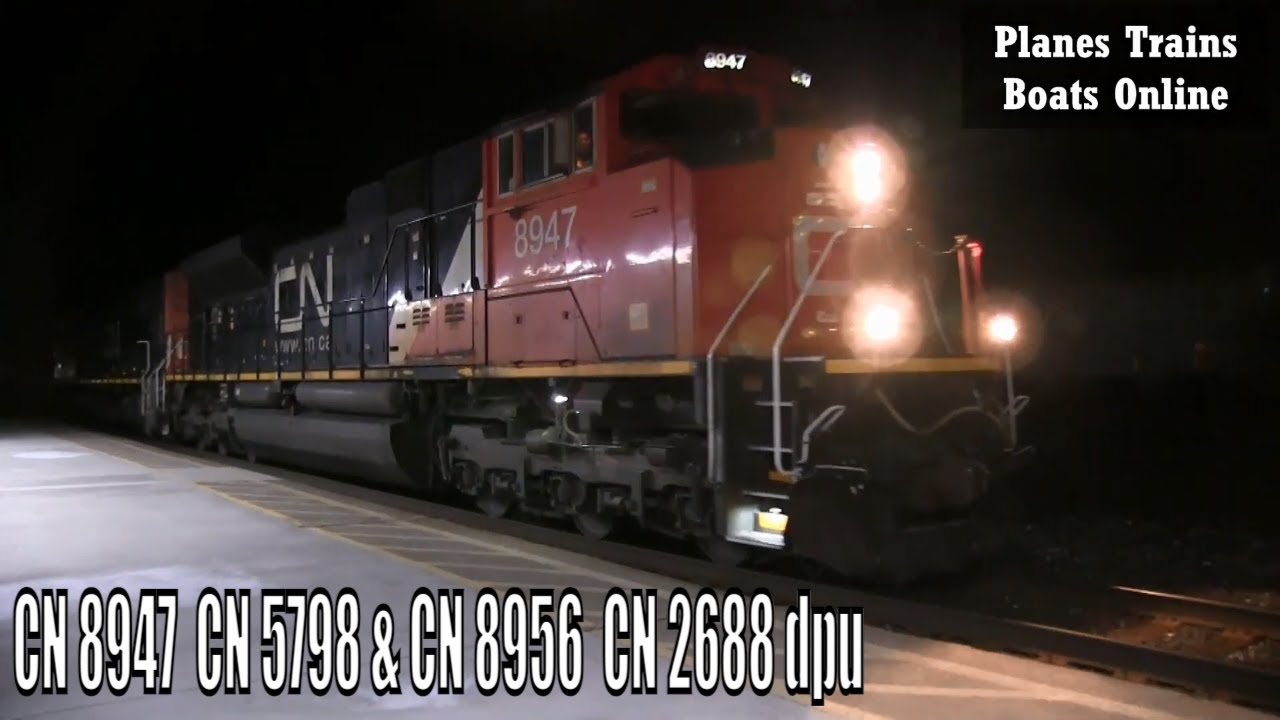 CN M397 Manifest Train CN 8947 CN 5798 & CN 8956 CN 2688 dpu Locomotives - YouTube