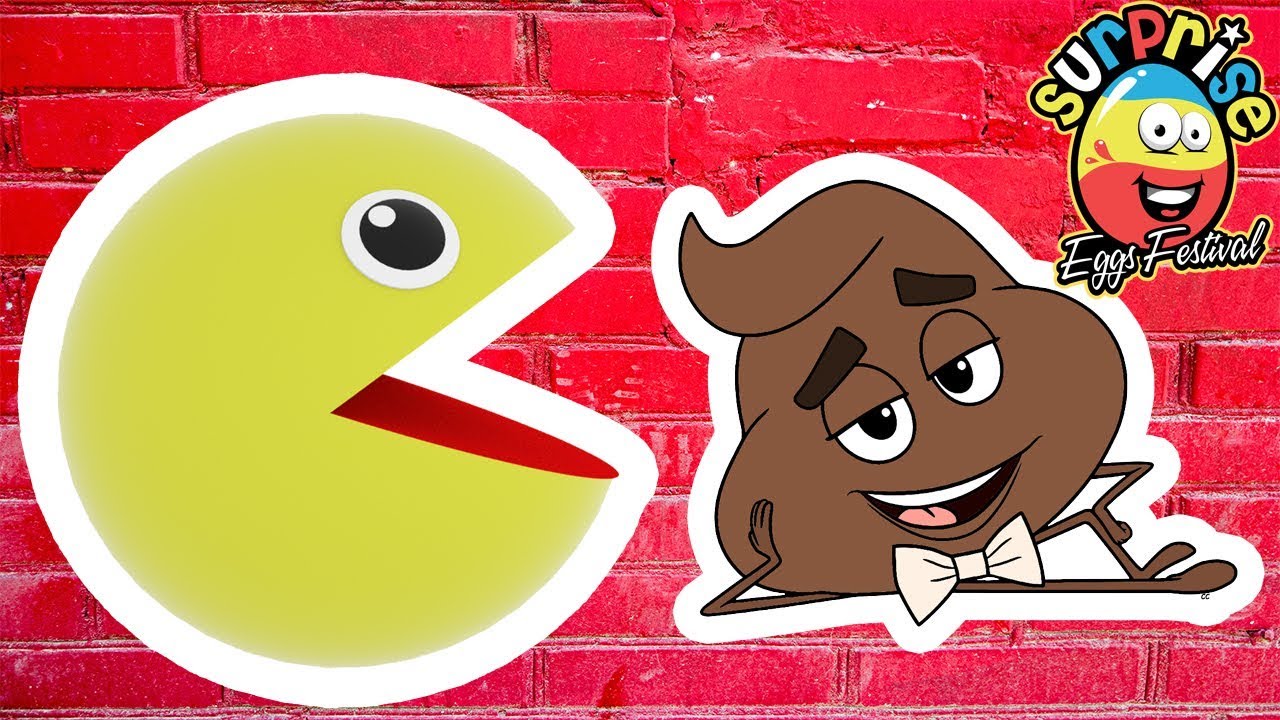 Pacman Eating Poop Emoji | Learn Colors with 3D Pacman and The Emoji ...