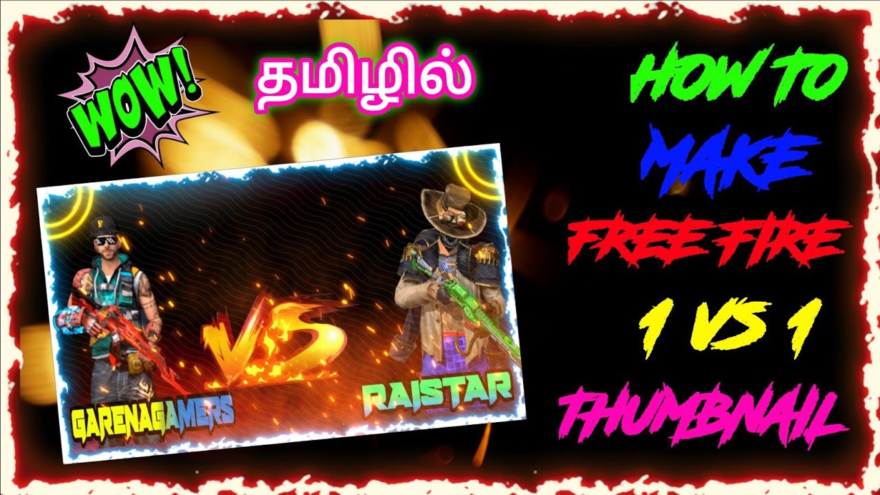 How To Make Free Fire Professional 1vs1 Thumbnail In Tamil - YouTube