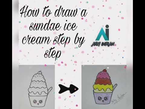 How to draw a cute sundae ice cream? - YouTube