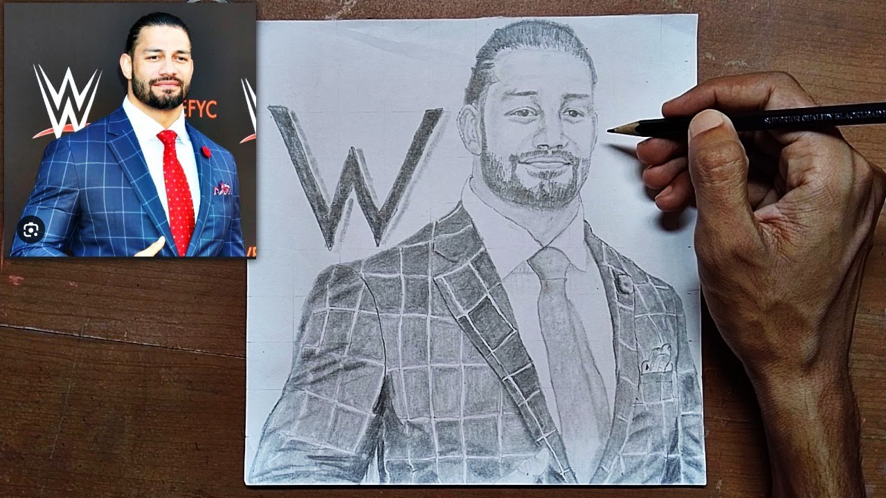 How To Draw Roman Reigns || WWE Romain Reigns drawing || WWE Romain ...