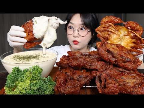 Fried Soft Shell Crabs with Cream Sauce🦀Mukbang ASMR