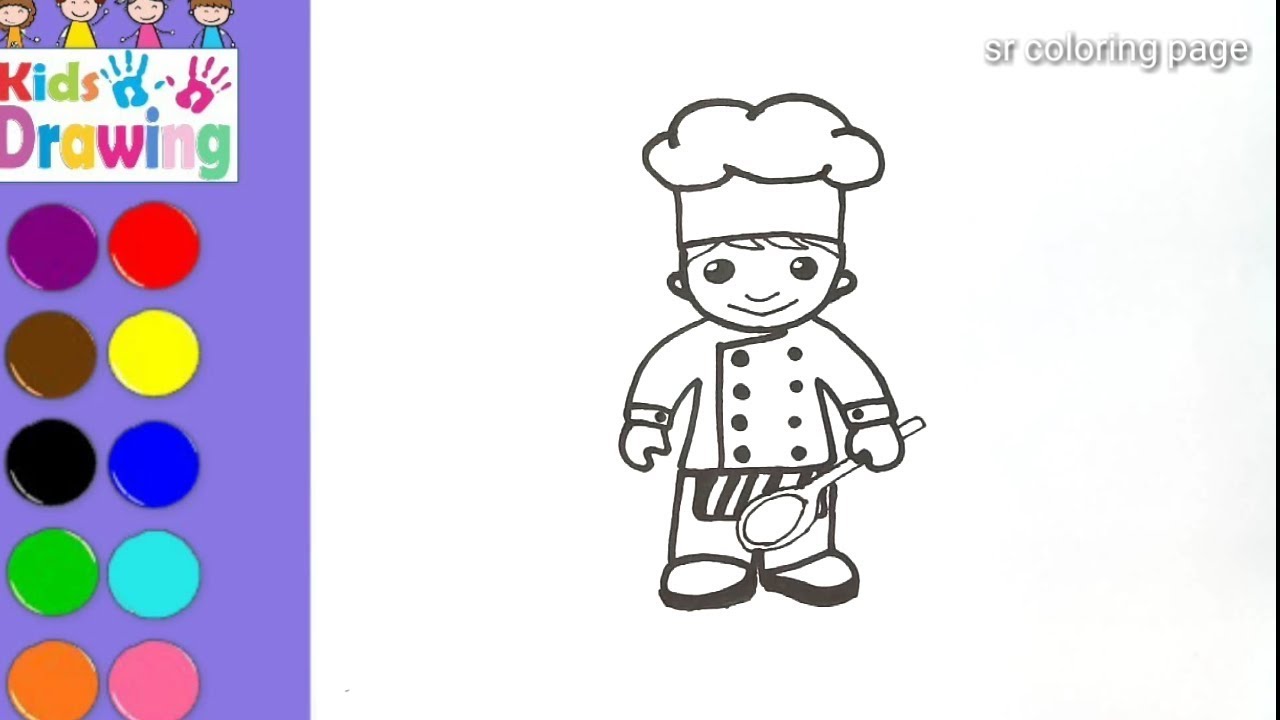 How to draw a shef/coloring pages for kids - YouTube