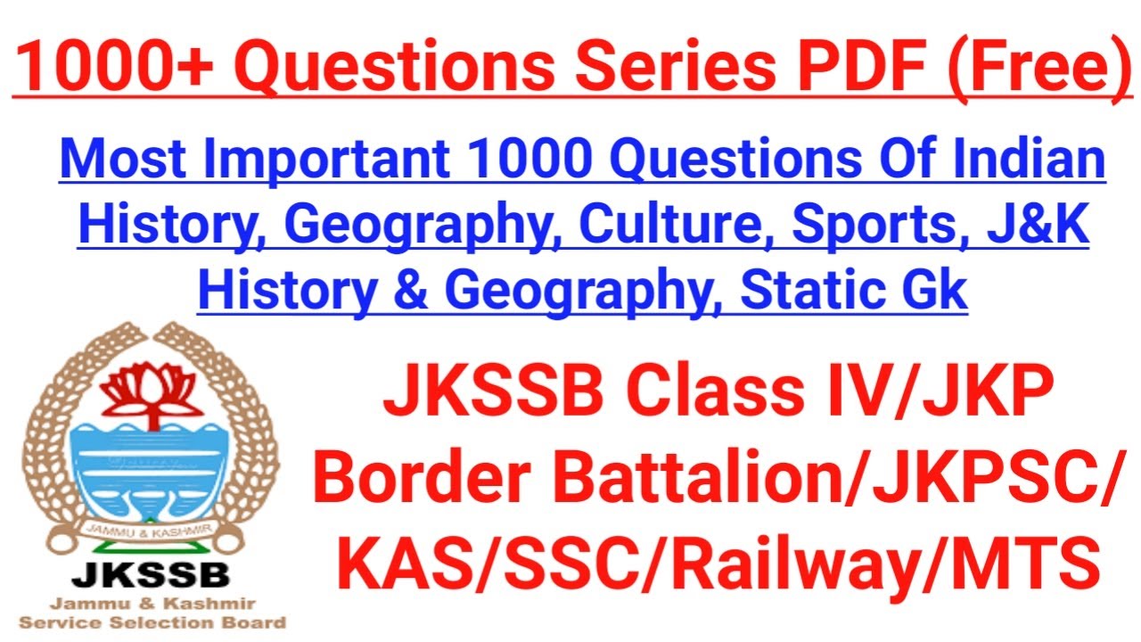 1000+ Questions - Download the pdf. || Most Important Questions by Jk ...