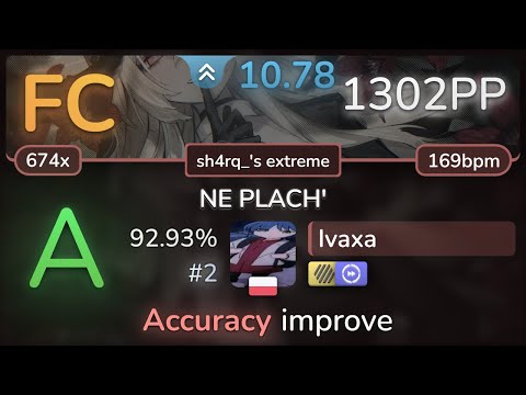 10.8⭐ Ivaxa | BULANOVA - NE PLACH' [sh4rq_'s extreme] +HDDT 92.93% FC #2 | 1302pp - osu!