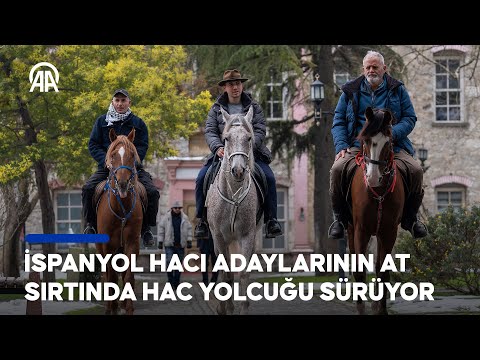 İspanyol hacı adaylarının at sırtında hac yolcuğu sürüyor