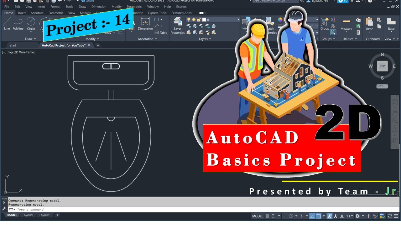 Make EUROPEAN WATER CLOSET (EWC) in AutoCAD || Project 14 || AutoCad ...