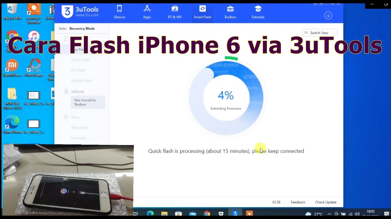 Cara Flash iPhone 6 via 3uTools - YouTube