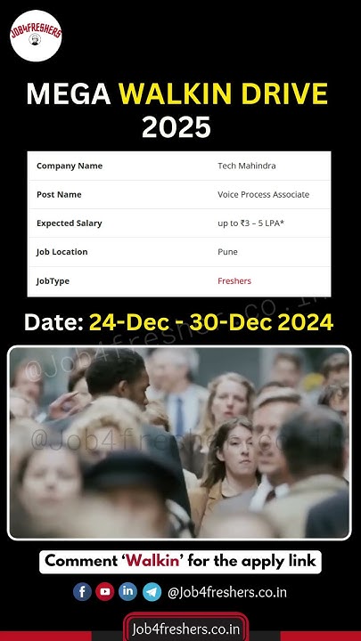 Tech Mahindra Mega Walk-in Drive 2025 | Apply Now! #walkindrive #jobupdate #techmahindrajobs ...