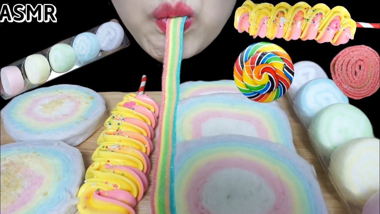 ASMR MUKBANG COTTON CANDY 솜사탕, 사탕, 젤리 EATING SOUND - YouTube