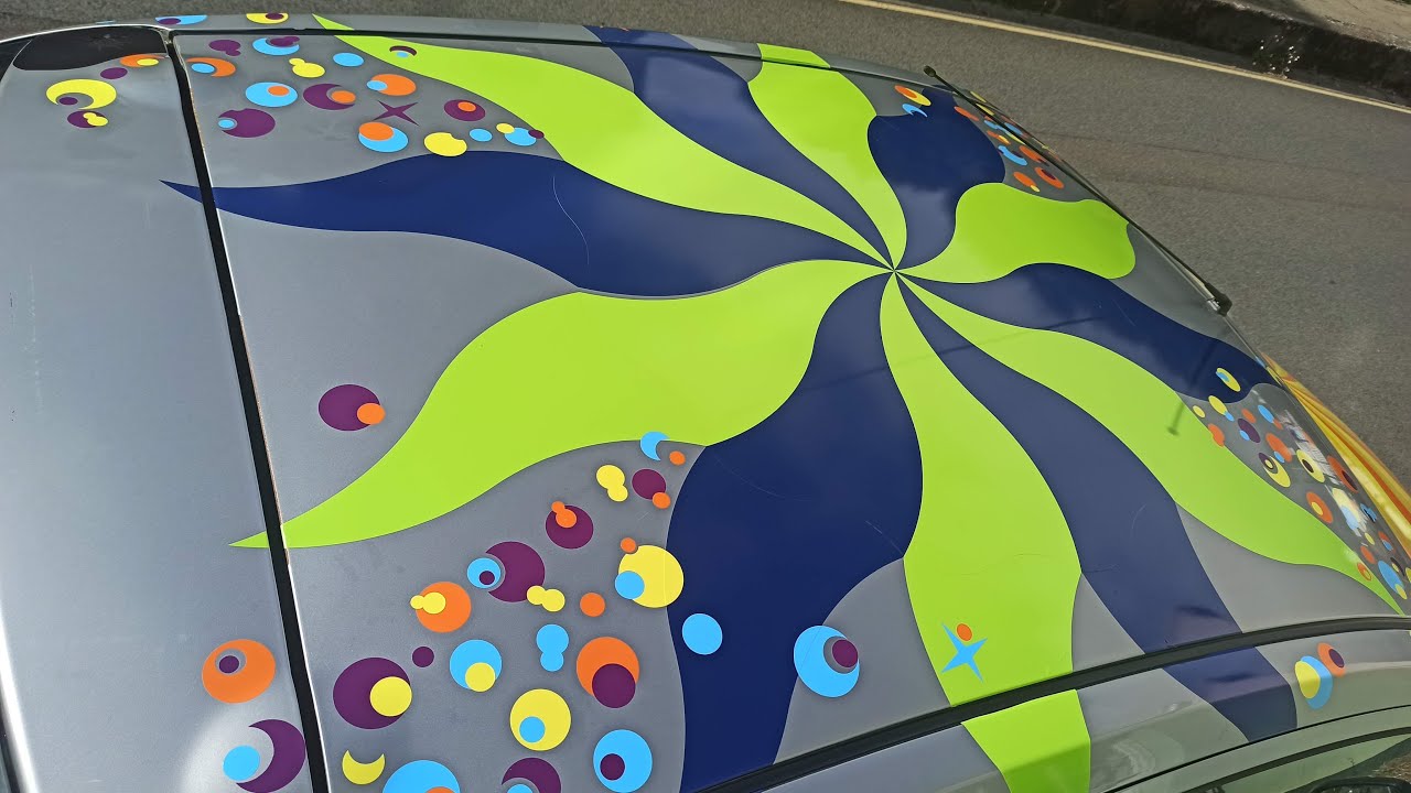 Psychedelic vortex decal how it does on. - YouTube