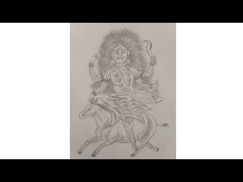 How to Draw a Kalratri mata Drawing || kalratri mata sketch ( Happy ...