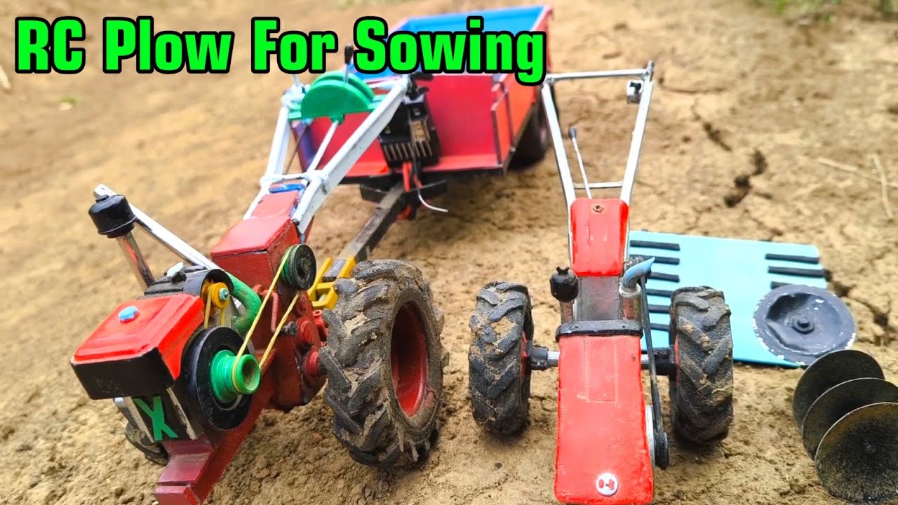 RC DIY Tractor Go To Plow For Sowing The Rice, |DIY Tractor| - YouTube