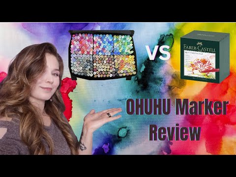Ohuhu Marker Review! Ohuhu Full Set VS Faber Castell Pitt Markers Full ...