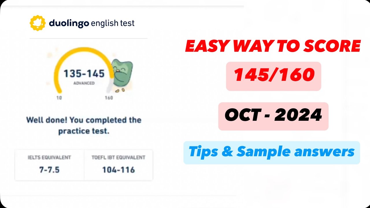 Duolingo English Practice Test | This is How I score 145 in Duolingo ...