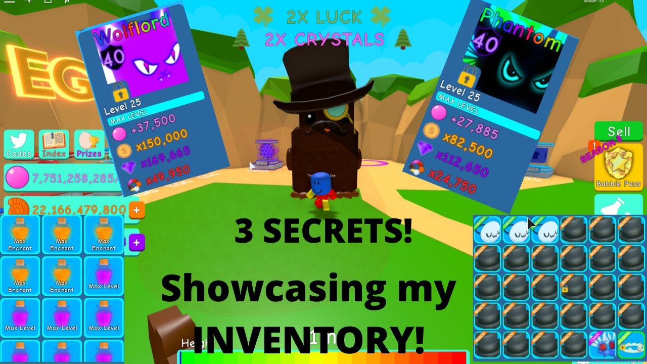 Reviewing My Inventory | 3 SECRET PETS! | Bubble Gum Simulator | Roblox ...