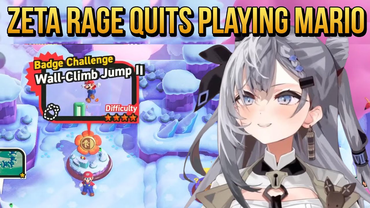 Zeta Rage Quits Playing Wall-Climb Jump II on Mario Game [Hololive ID ...