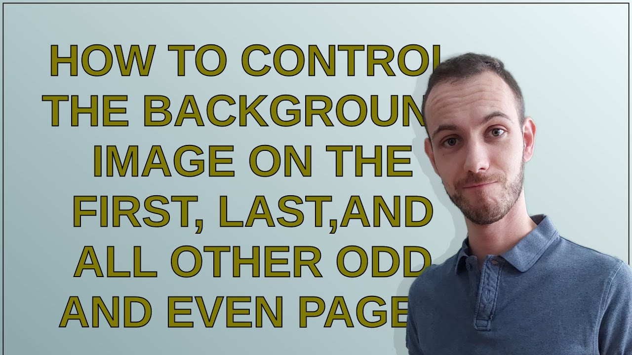 Tex: How to control the background image on the first, last,and all ...
