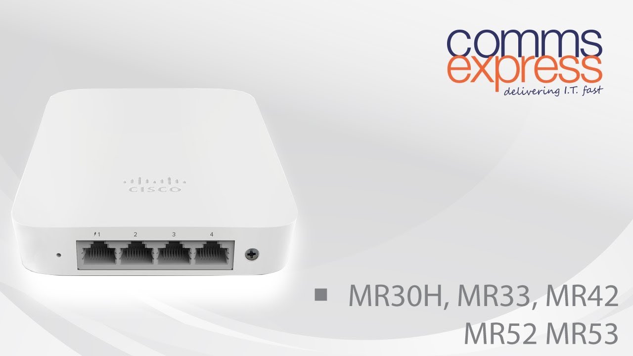 Cisco Meraki MR30H, MR33, MR42 MR52 MR53 Access Point - YouTube
