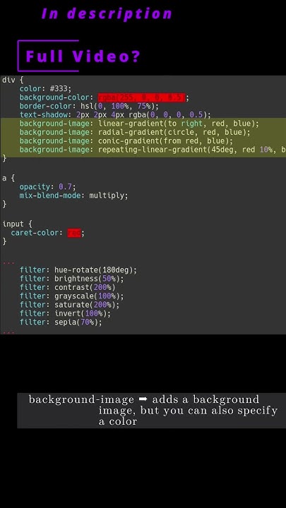 💻 Css 4c 💻 Colors And Gradients 💻 Html Html5 Css Css3 Csscourse Youtube