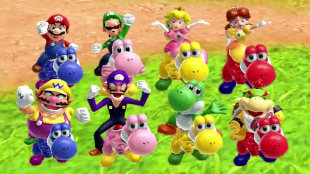 Super Mario Party Jamboree - All Characters Riding Yoshi - YouTube