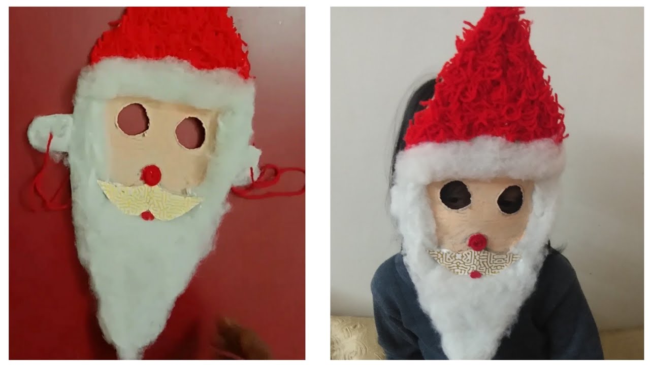 Christmas Santa Claus Mask Full Face / How To Make Santa Claus Mask ...