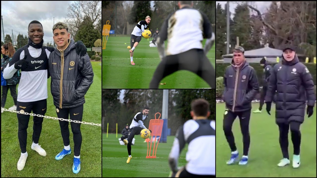 Chelsea training today | Kendry Paez meets Pochettino and Caicedo - YouTube