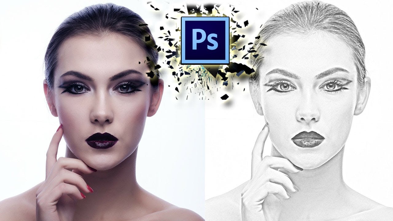 Cara Mudah Edit Foto sketsa pensil di photoshop Terbaru 2021 - YouTube
